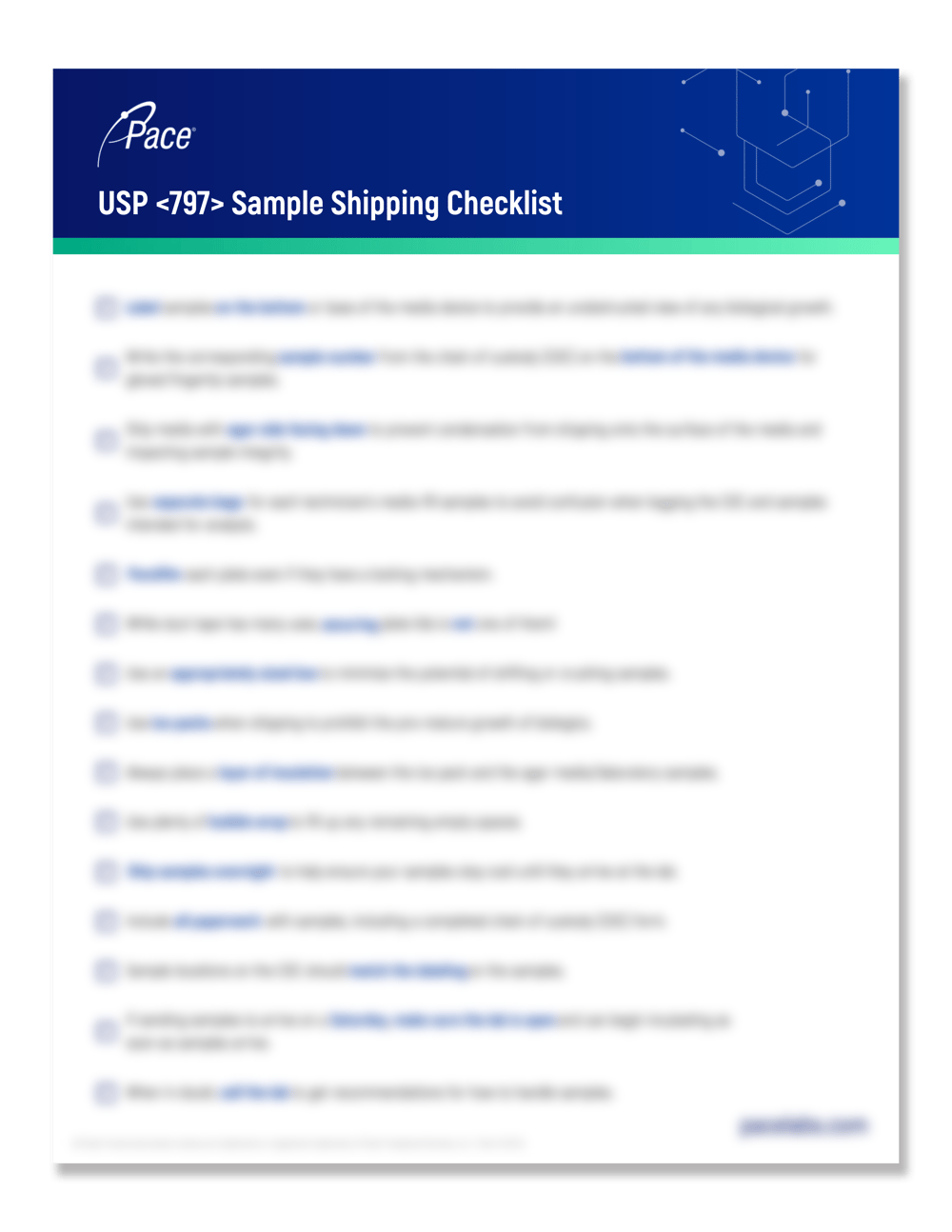 USP 797 Secured Sample Shipping Infoguide
